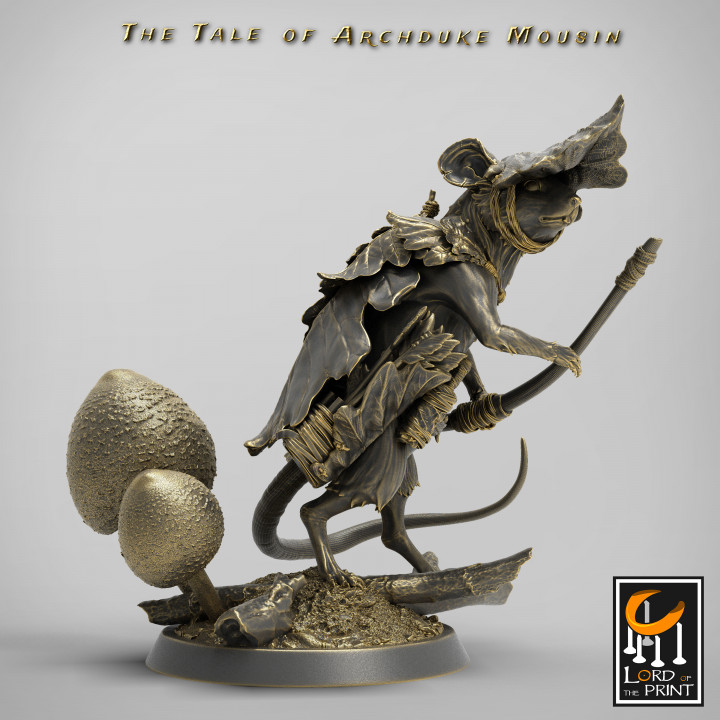 3D Printable Mouse Look right Archer by Rescale Miniatures