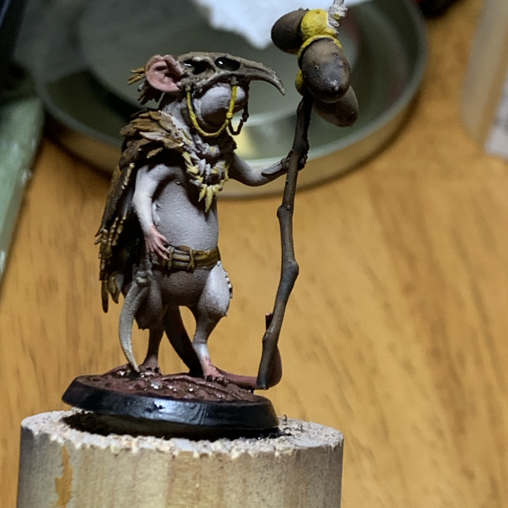 3D Print of Mouse Stick Shaman by atuttle