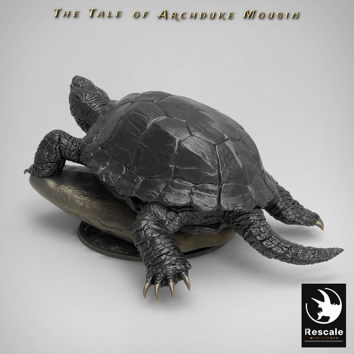 3D Printable Turtle with mice by Rescale Miniatures