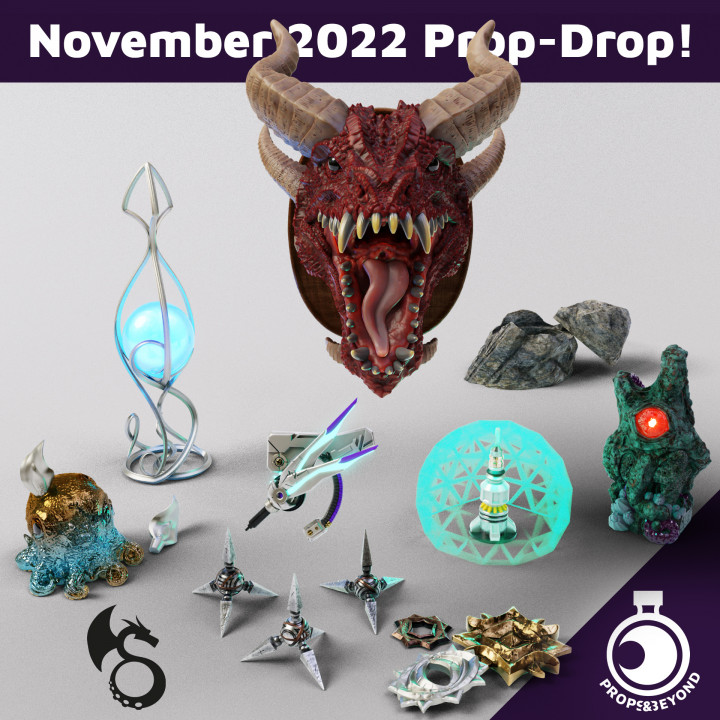 3D Printable November 2022 Prop Drop - Tentacles and Dragons by Props ...