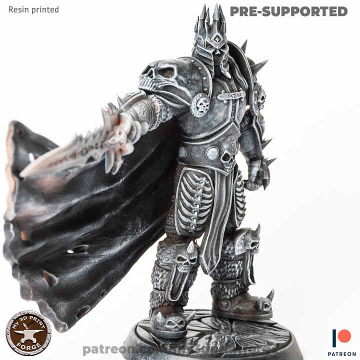 3D Printable Death King with Sword 32mm and 75mm sup by My3DPrintForge