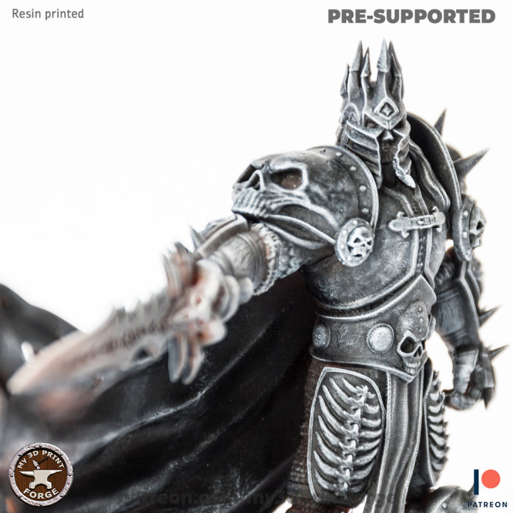 3D Printable Death King with Sword 32mm and 75mm sup by My3DPrintForge