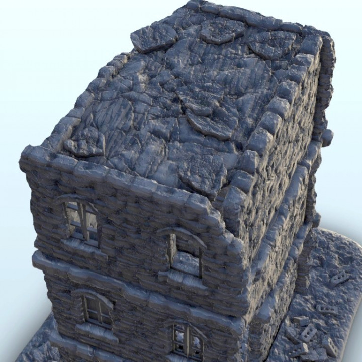 3D Printable Brick building in ruins 25 - Modern WW2 Cold Era ...