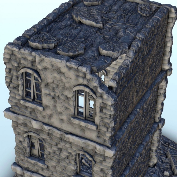 3D Printable Brick building in ruins 25 - Modern WW2 Cold Era ...