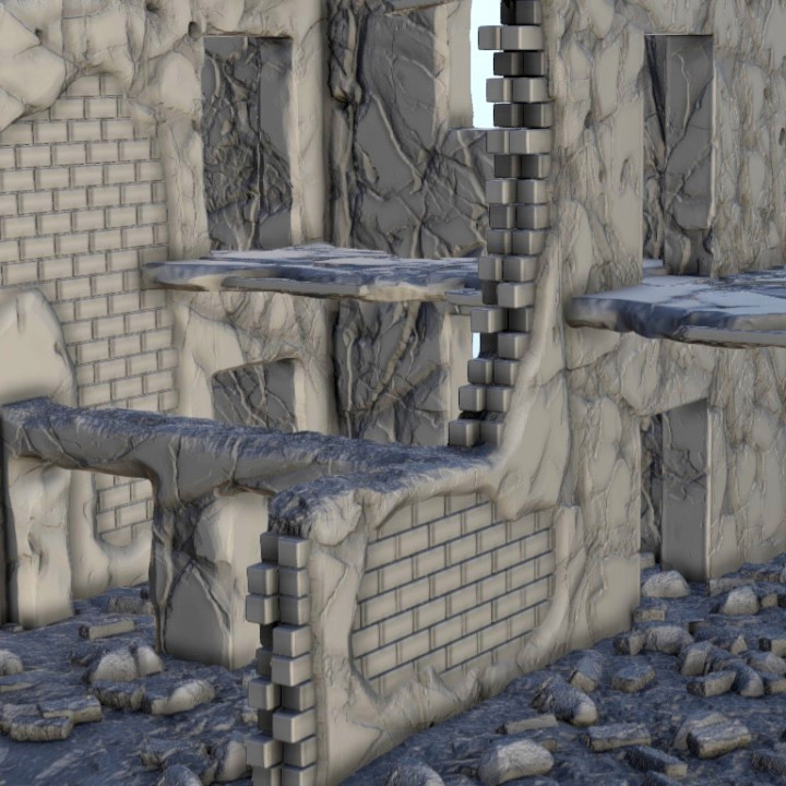 3D Printable Destroyed brick building 8 - Modern WW2 Cold Era ...