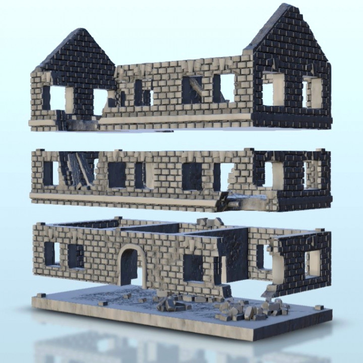 3D Printable Ruin of brick building - Modern WW2 Cold Era Afghanistan ...