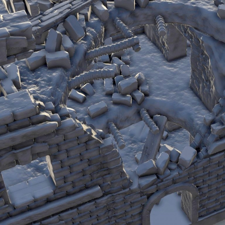 3D Printable Ruin of brick building - Modern WW2 Cold Era Afghanistan ...