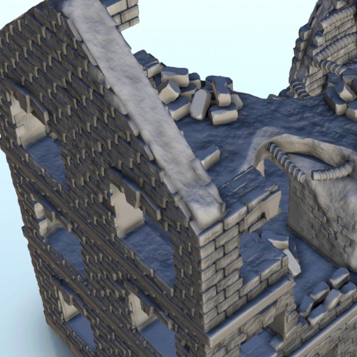 3D Printable Ruin of brick building - Modern WW2 Cold Era Afghanistan ...