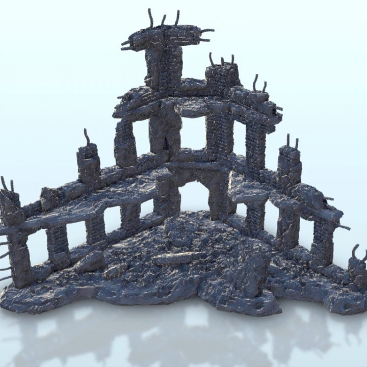3D Printable Large corner ruins 16 - Modern WW2 Cold Era Afghanistan ...