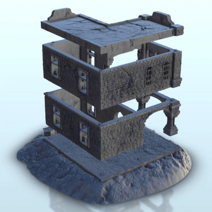 3D Printable Brick building in ruins 21 - Modern WW2 Cold Era ...