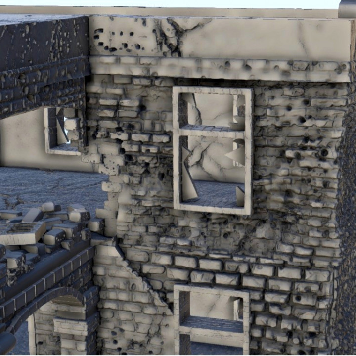 3D Printable Brick building in ruins 21 - Modern WW2 Cold Era ...