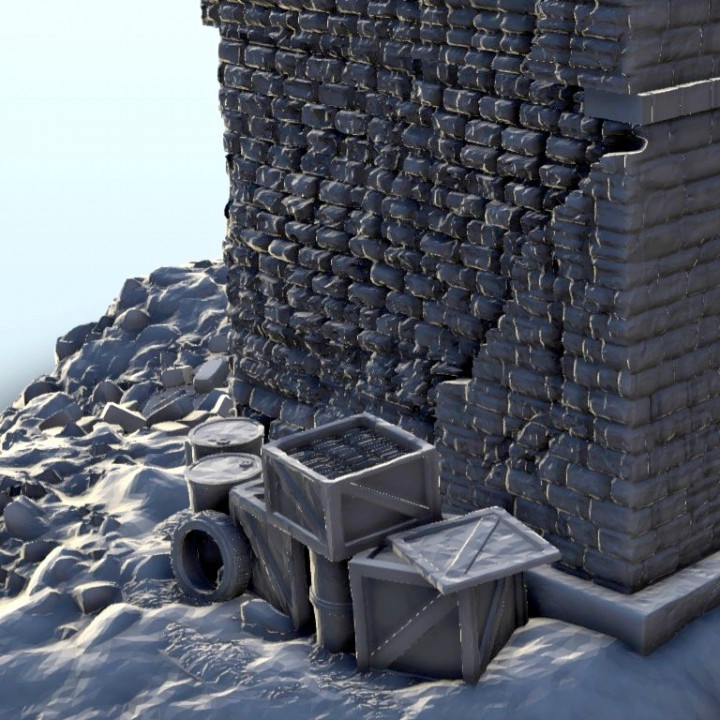 3D Printable Brick building in ruins 21 - Modern WW2 Cold Era ...