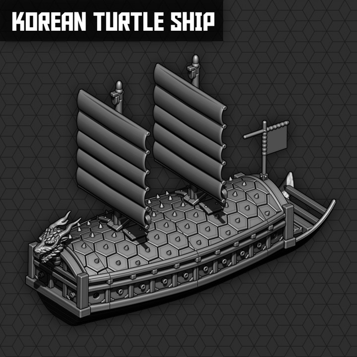3D Printable Korean Turtle Ship by Smol Miniatures