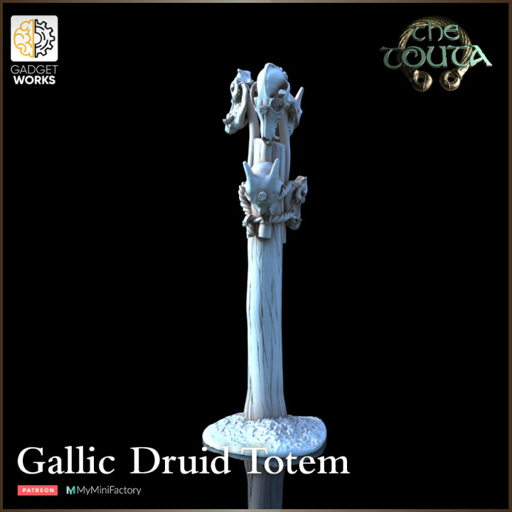 3D Printable Gaul Druid and Totem - The Touta by Gadgetworks