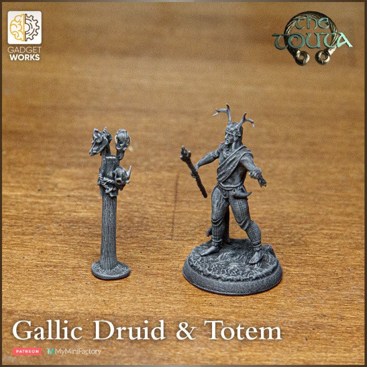 3D Printable Gaul Druid and Totem - The Touta by Gadgetworks
