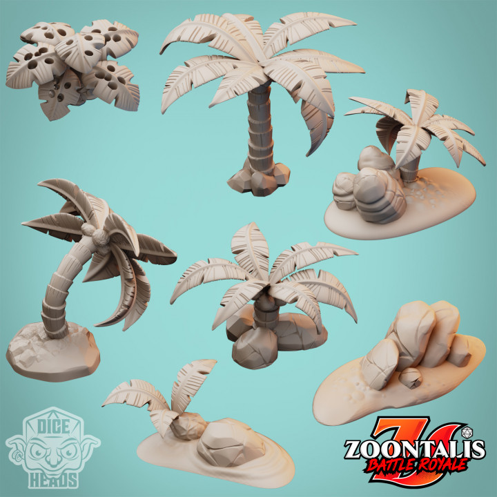 3D Printable Palm Beach Terrain (pre-supported included) by Dice Heads
