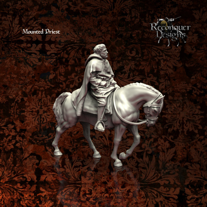 3D Printable Medieval Mounted Priest by Reconquer Designs