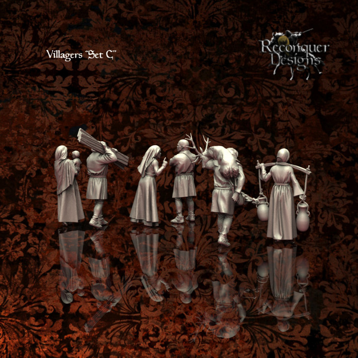 3D Printable Villagers Set C by Reconquer Designs