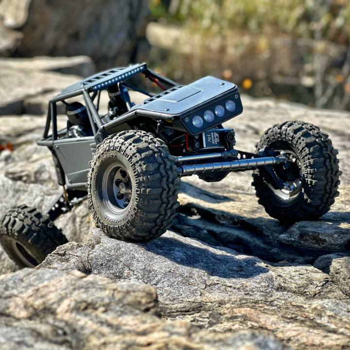 3D Printable Axial Capra Quad LED Grill by Rabbit RC