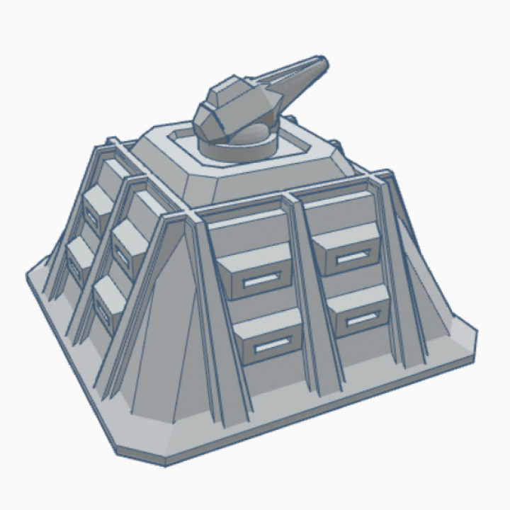 3D Printable Gun Turret Emplacement Mil032 by Wargame Forge