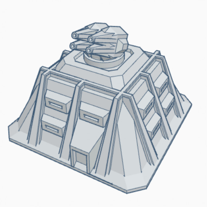 3D Printable Quad Gun Turret Emplacement Mil034 by Wargame Forge