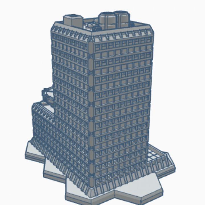 3D Printable Hardened Building with VTOL Pad Hex Based SFHB051 by ...
