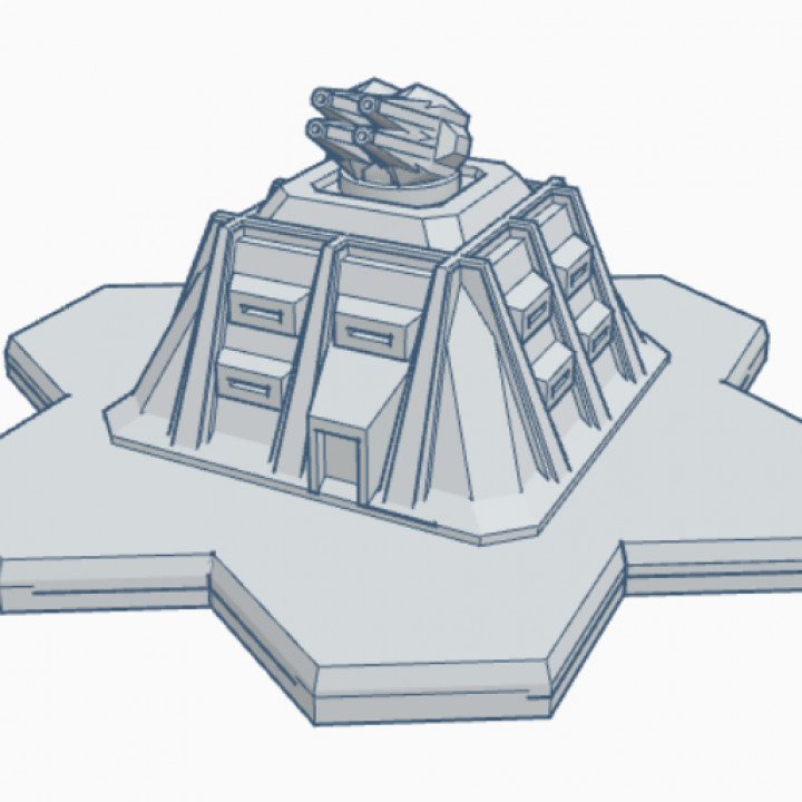3D Printable Quad Gun Turret Emplacement hex based MilHB034 by Wargame ...