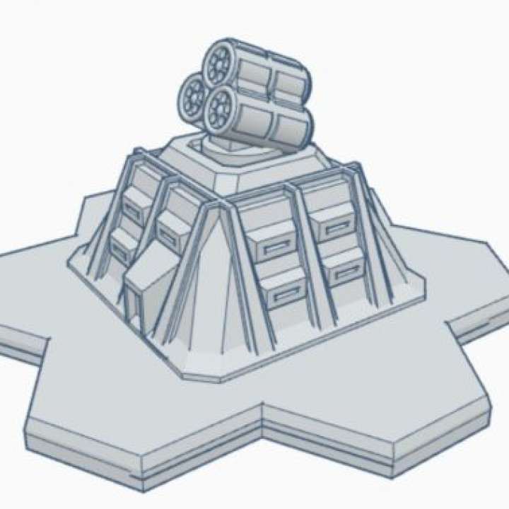 3D Printable 15 Hex Based Weapon Emplacement Bundle Package by Wargame ...