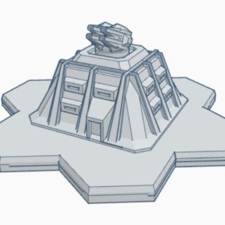 3D Printable 15 Hex Based Weapon Emplacement Bundle Package by Wargame ...
