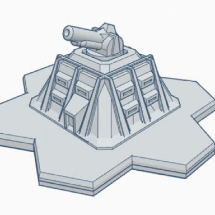 3D Printable 15 Hex Based Weapon Emplacement Bundle Package by Wargame ...