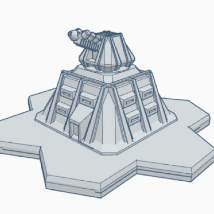 3D Printable 15 Hex Based Weapon Emplacement Bundle Package by Wargame ...