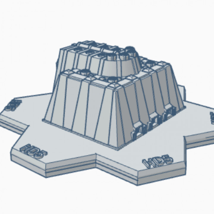 3D Printable Hardened Mech Factory Hex Map Scale HMSMil023 by Wargame Forge