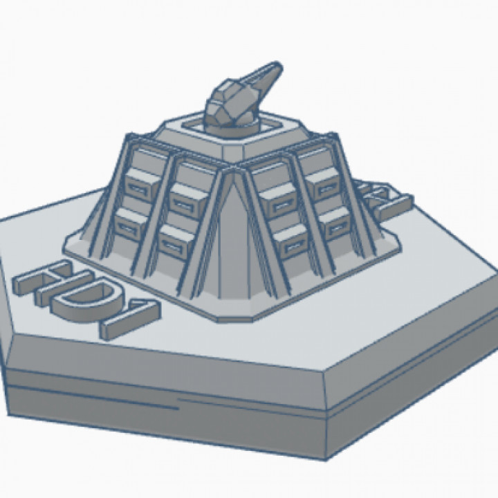 3D Printable Gun Turret Emplacement Hex Map Scale HMSMil032 by Wargame ...