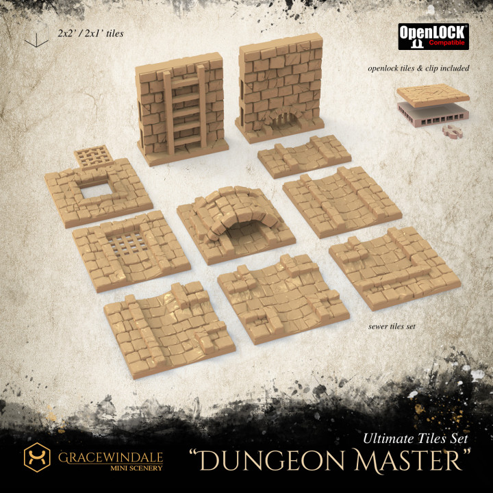 3D Printable "Dungeon Master" Ultimate Tile Set by Gracewindale Mini ...