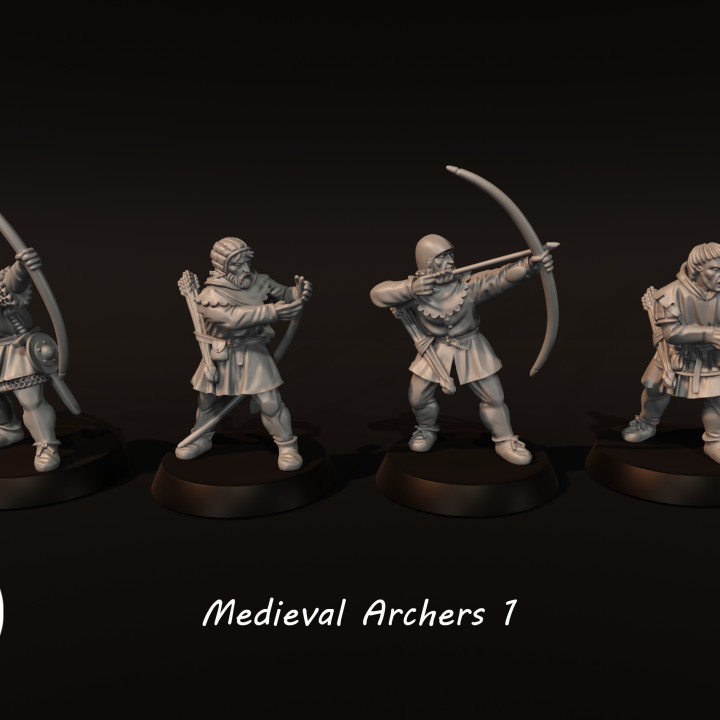 3D Printable Medieval Archers 1 by Medbury Miniatures
