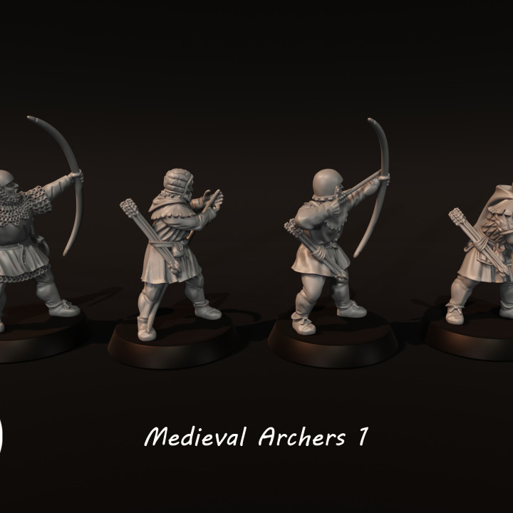 3D Printable Medieval Archers 1 by Medbury Miniatures
