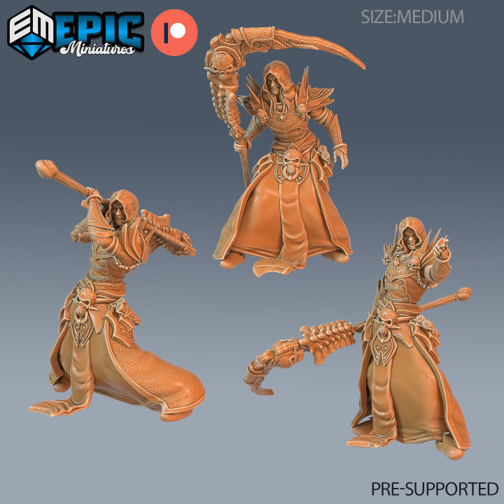 3D Printable Necromancer Adventurer Set / Undead Wizard / Evil Zombie ...
