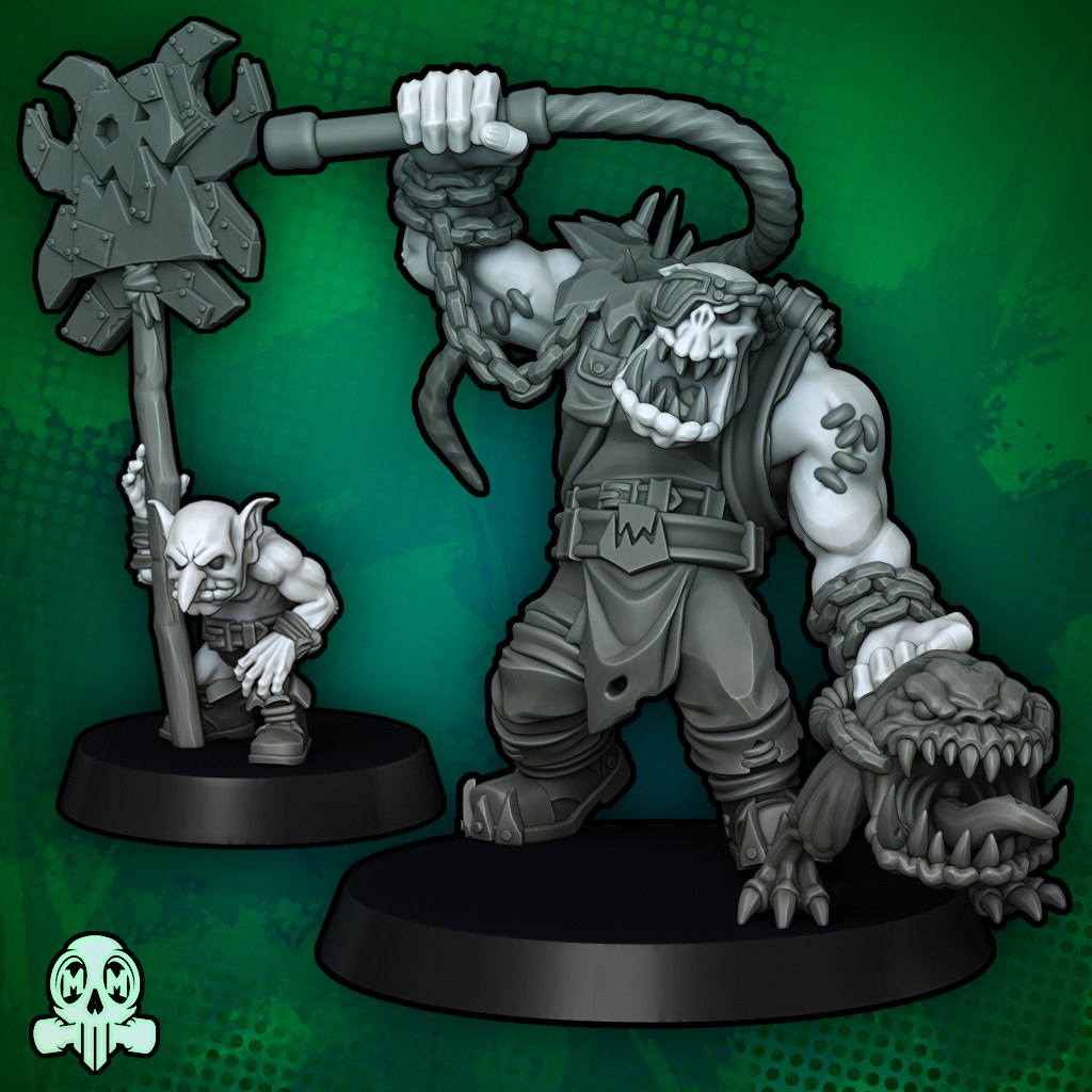 3D Printable Orc Herder and Goblin Sidekick Kit by Malicious Mini's