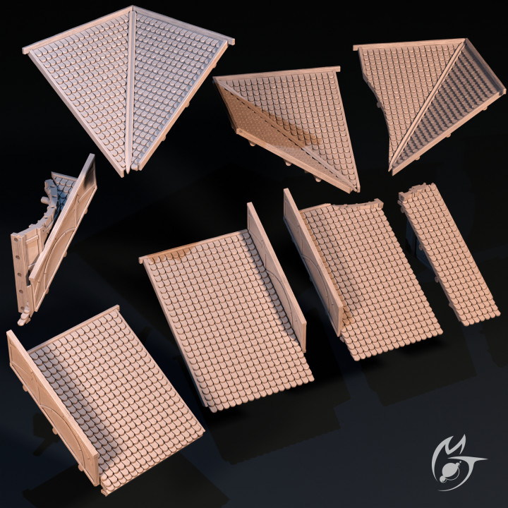 3D Printable Magic Item Shop & Mansion Structure - modular OpenLOCK tiles by Making Tlon