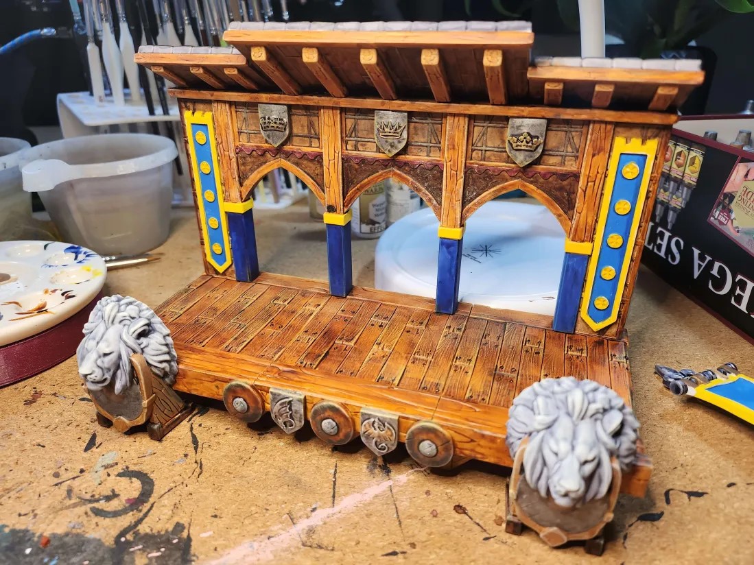 3D Printable Bardic Beatdown: Lion Stage by Twin Goddess Miniatures