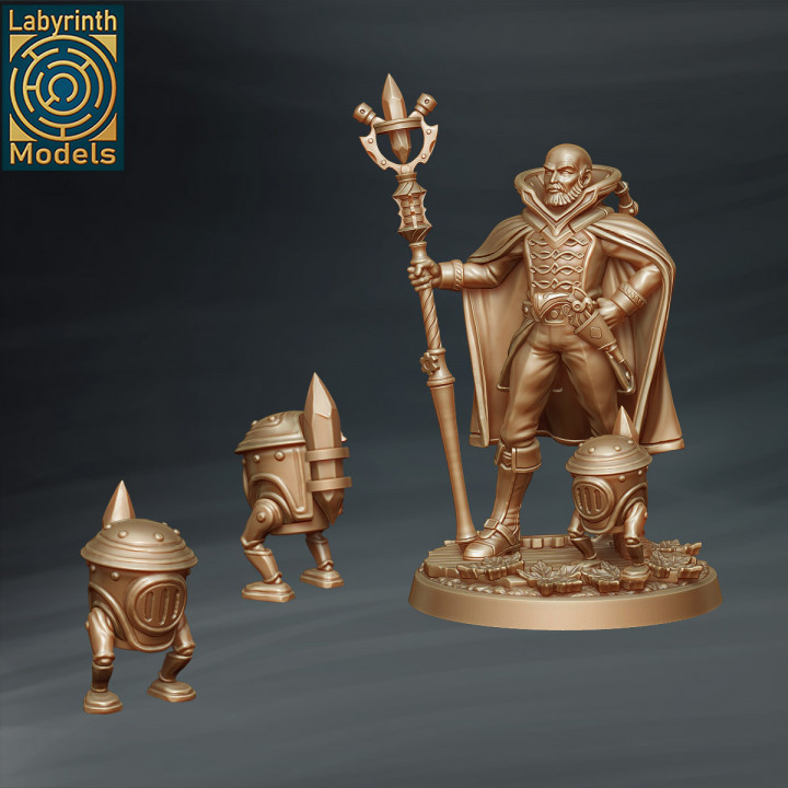 3D Printable Magitek Empire Master Mage - 32mm scale by Labyrinth Models