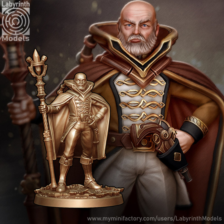 3D Printable Magitek Empire Master Mage - 32mm scale by Labyrinth Models