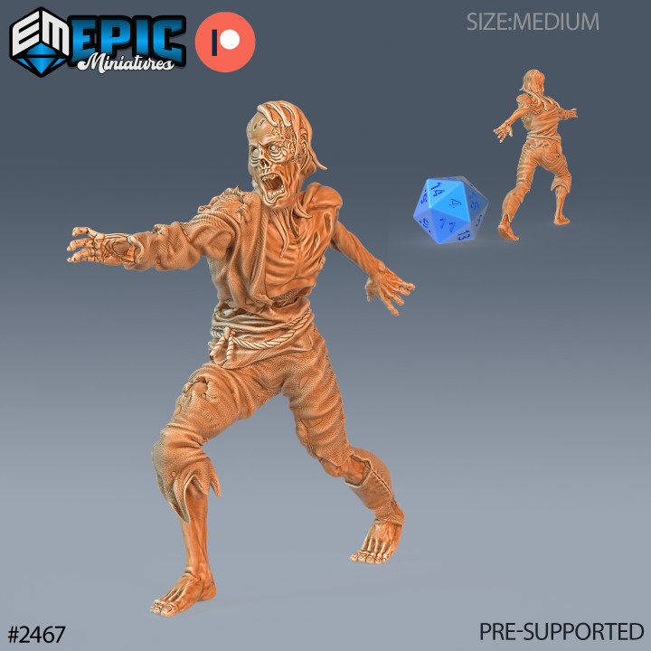 3D Printable Rotting Zombie Male Set / Undead Warrior / Walking Dead ...