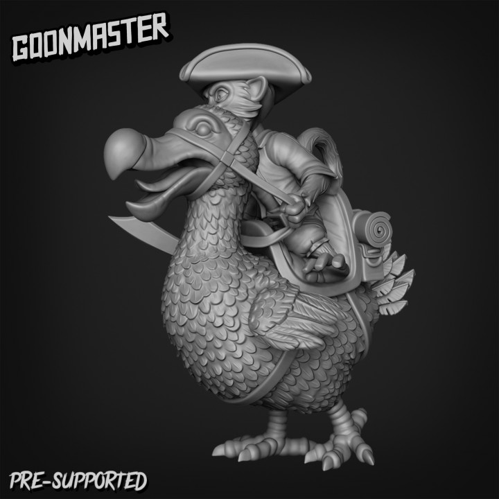 3D Printable Dodo Mount and Monkey Pirate Rider 1 by Goon Master