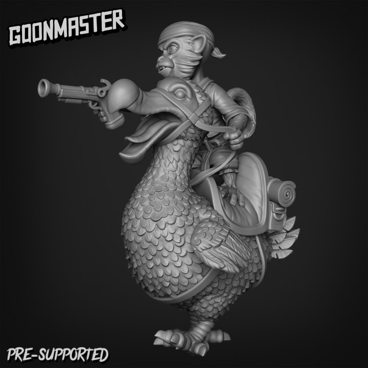3D Printable Dodo Mount and Monkey Pirate Rider 2 by Goon Master