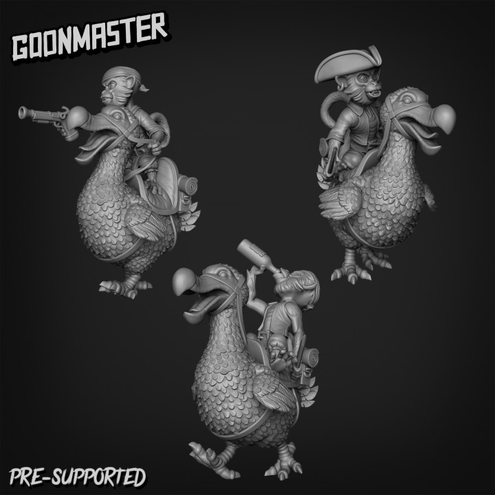 3D Printable Dodo Mount and Monkey Pirate Rider Bundle by Goon Master