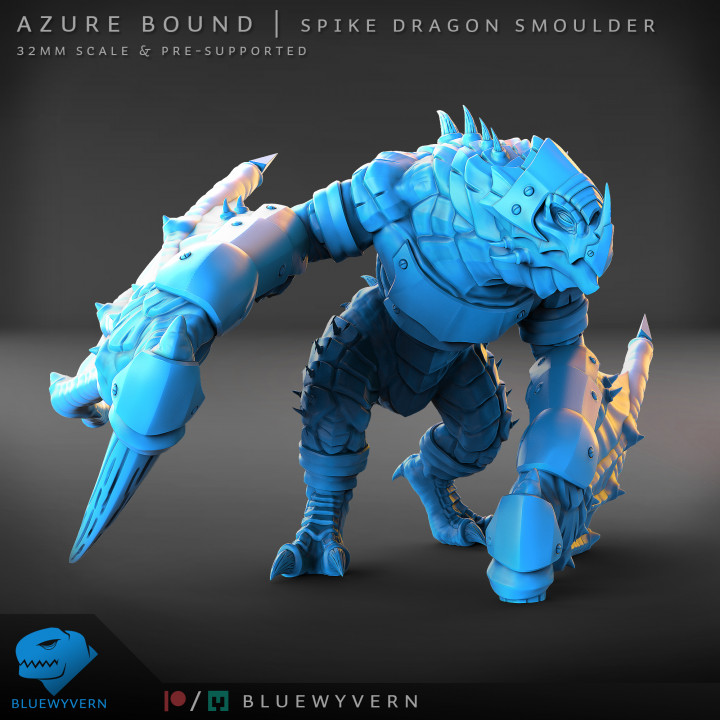 3D Printable Azure Bound - Spike Dragon Smoulder (Early Access Mini) by ...