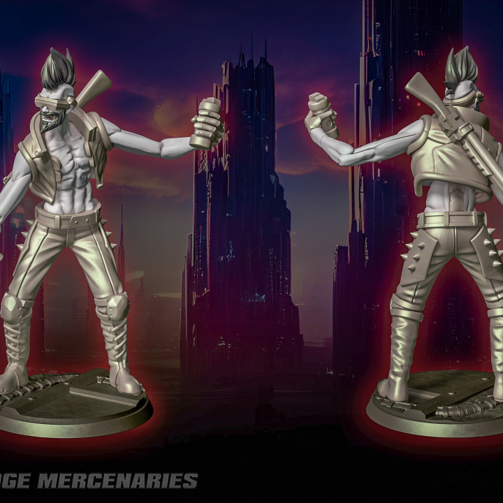 3D Printable Pilar - Cyber Edge Mercenary by Gaz Minis