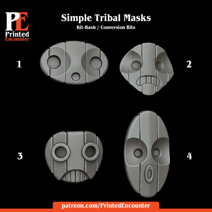 3D Printable Simple Tribal Mask Kit-bash Conversion bits by Printed ...