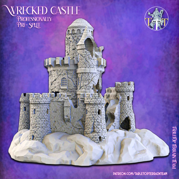 3D Printable Wrecked Castle by Tabletop Terrain